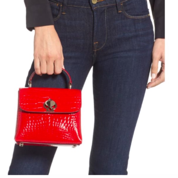 Bags | Nwt Kate Spade Romy Small Crocodileembossed Patent Leather ...